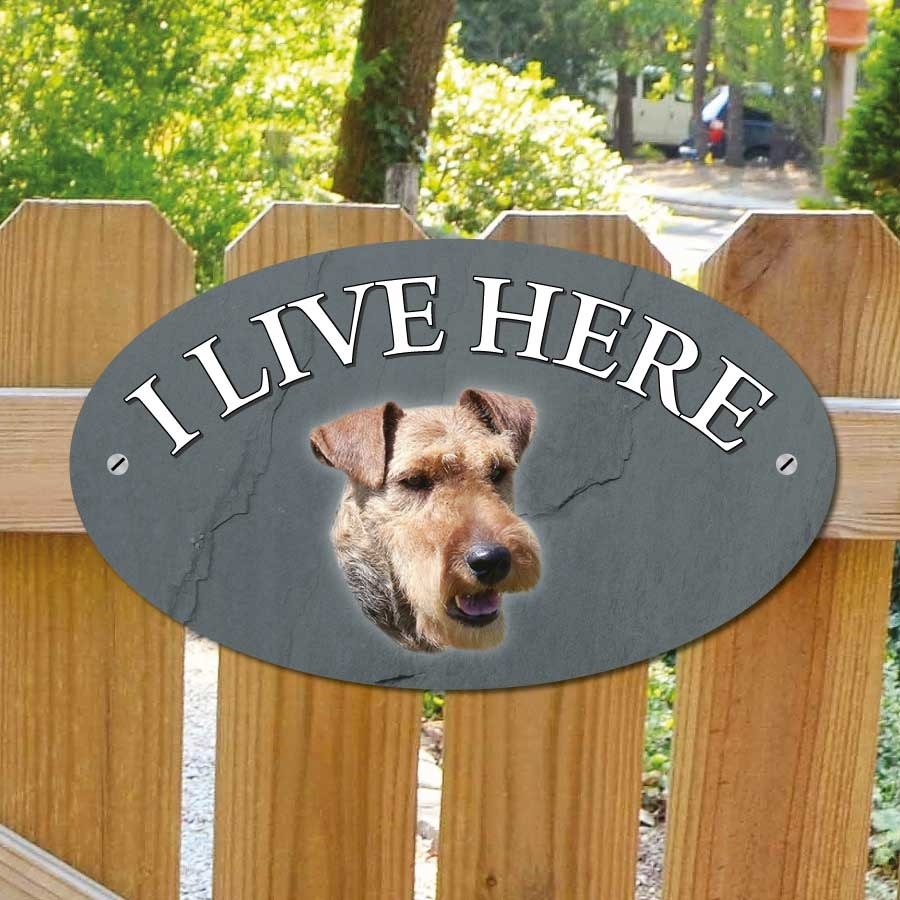 JAF Graphics. Welsh Terrier Dog I Live Here Sign