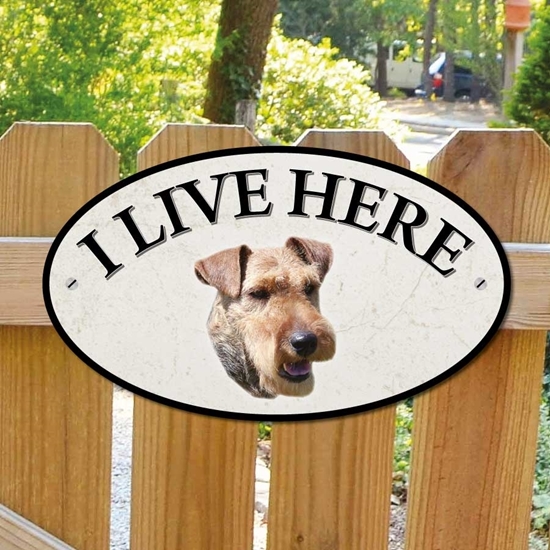 JAF Graphics. Welsh Terrier Dog I Live Here Sign