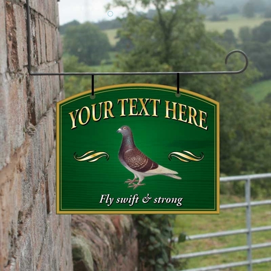 JAF Graphics. Personalised Pigeon Design Hanging Sign