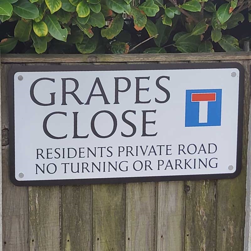 JAF Graphics. UK Personalised Street Sign