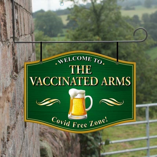 JAF Graphics. Personalised Home Bar Hanging Pub Sign with pint logo