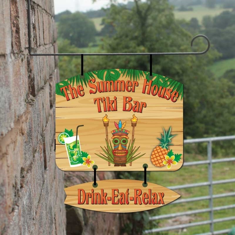 JAF Graphics. Personalised Tiki Bar Hanging Bar Sign