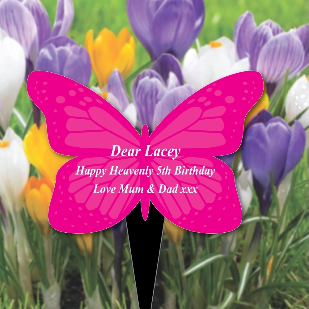 JAF Graphics. Personalised Butterfly Plaque Grave Sign