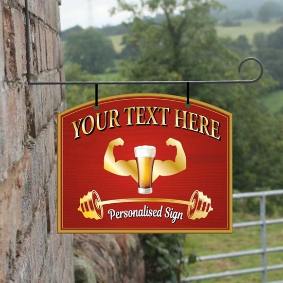 JAF Graphics. Personalised Gym Bar Design Hanging Sign