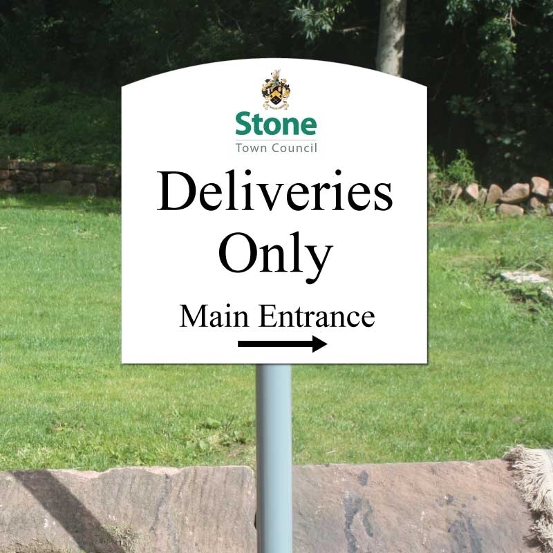 JAF Graphics. Arched Top Sign on Post