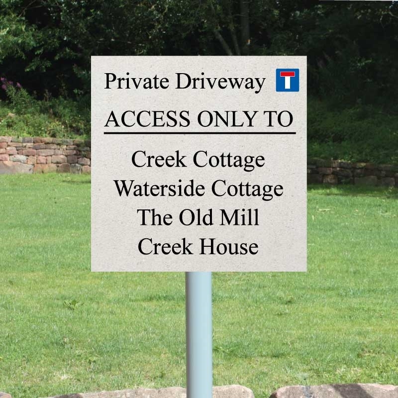 JAF Graphics. Slate Stone Effect Sign on Post