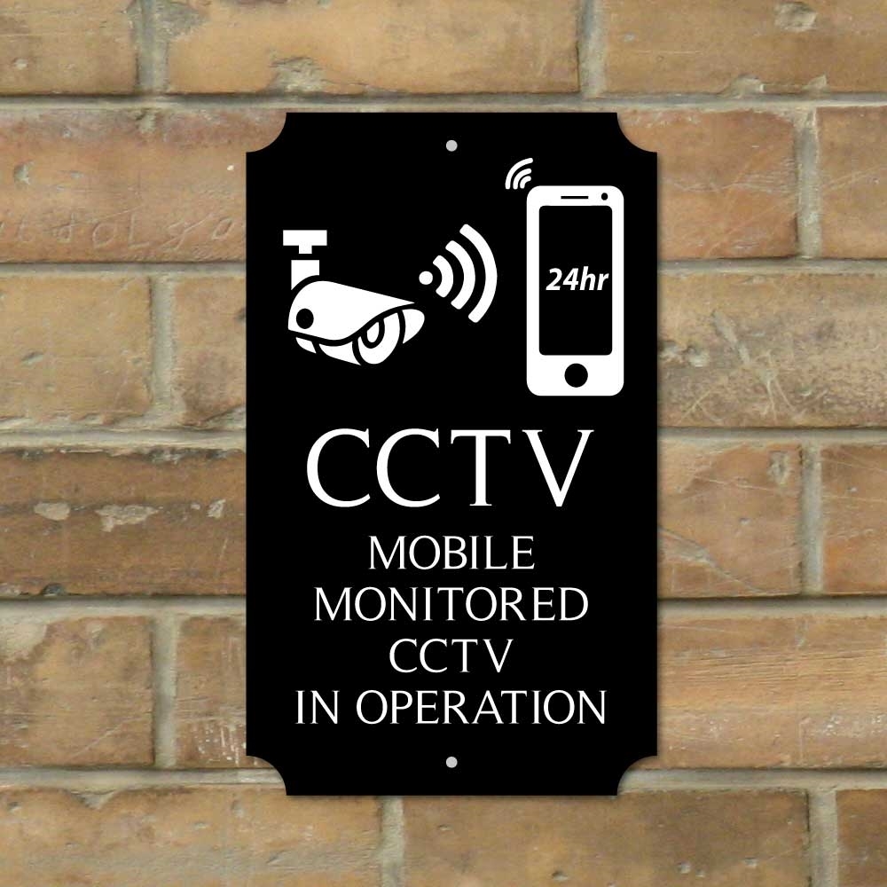JAF Graphics. Personalised Mobile phone CCTV Sign, Classic Design