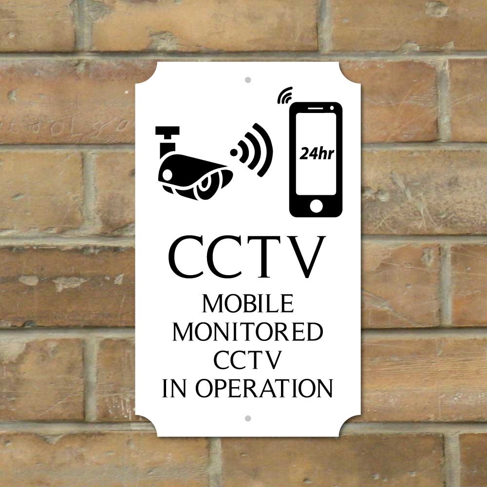 JAF Graphics. Personalised Mobile phone CCTV Sign, Classic Design