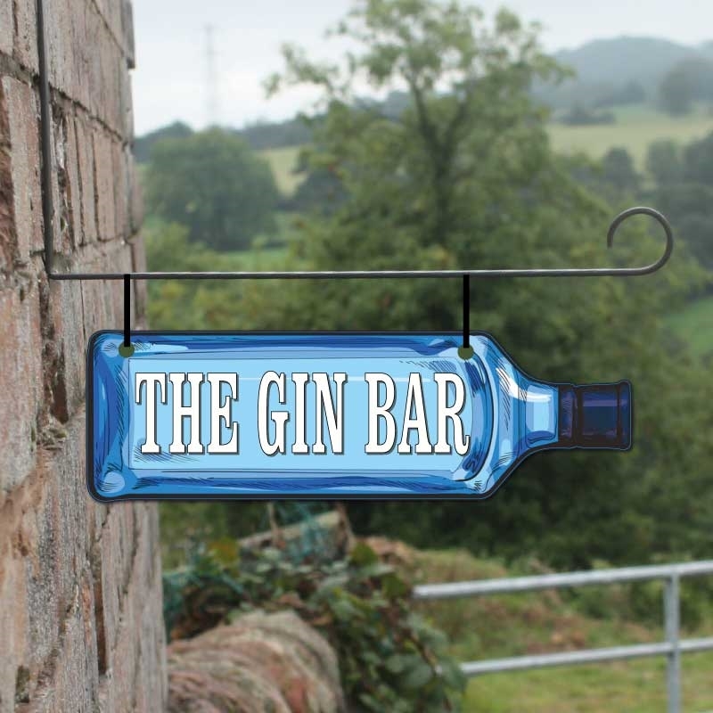 JAF Graphics. Personalised Gin Bottle Hanging Sign