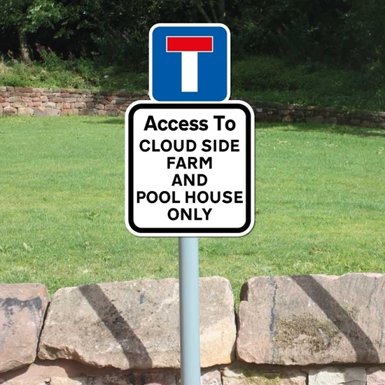 JAF Graphics. Personalised Private Road Sign No Entry On Post