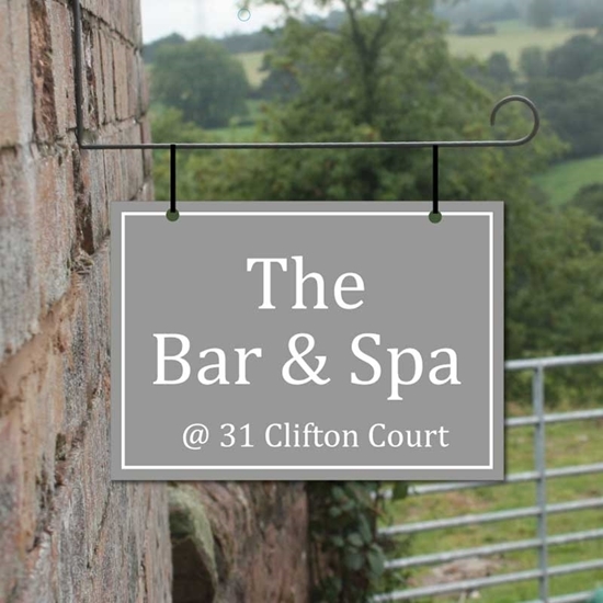 JAF Graphics. Personalised Modern Rectangular Home Bar Hanging Sign