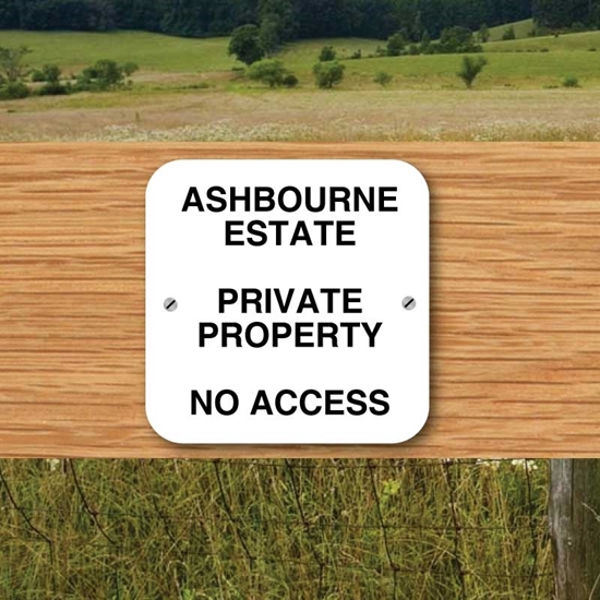 JAF Graphics. Personalised Square Footpath Fence Sign
