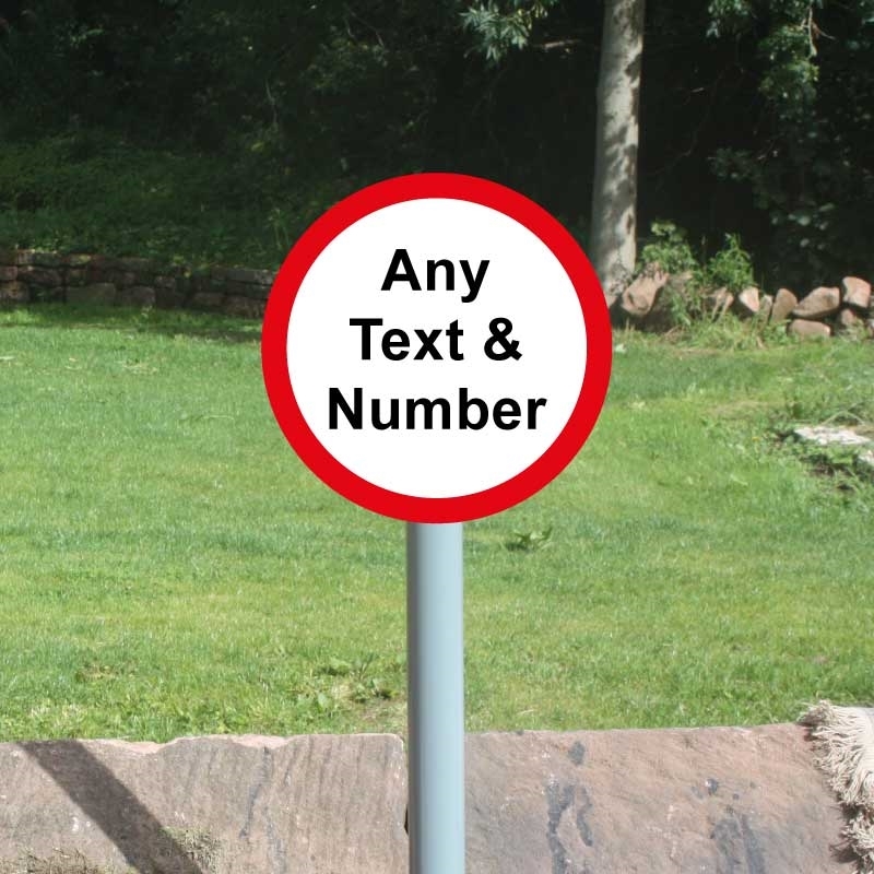 JAF Graphics. Round Speed Road Sign on Post