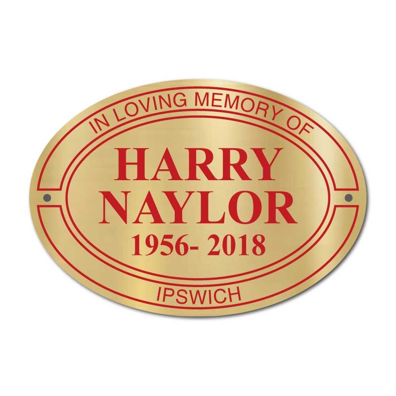 JAF Graphics. Solid Brass Engraved Oval Train Plaque