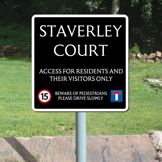 JAF Graphics. Private Road Sign on Post