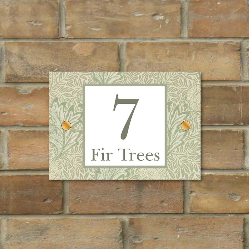 JAF Graphics. William Morris Modern House Sign - Apple Bay Leaf