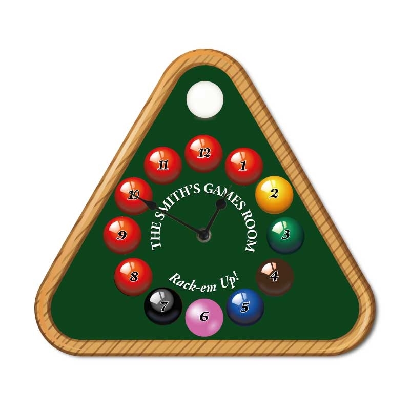 JAF Graphics. Personalised Snooker Room Wall Clock