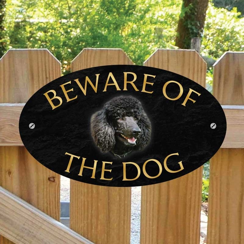 JAF Graphics. Black Poodle Beware of The Dog Sign