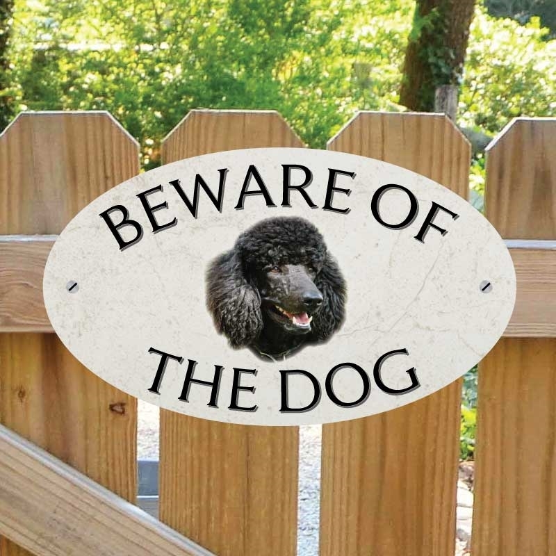 JAF Graphics. Black Poodle Beware of The Dog Sign
