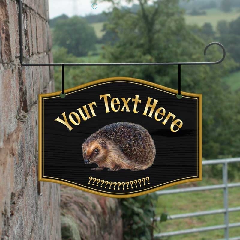 JAF Graphics. Personalised Hedgehog Hanging Sign