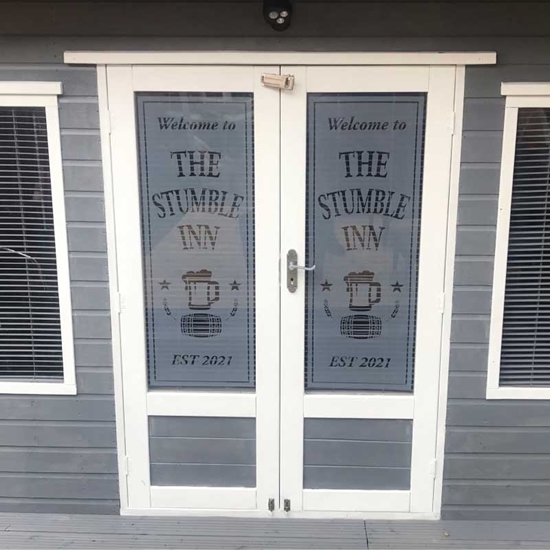 JAF Graphics. Traditional Home Bar Window Sticker