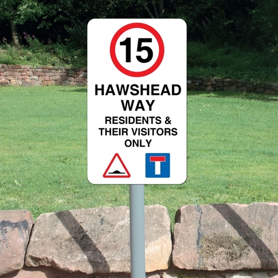 JAF Graphics. Driveway Speed Sign on Post