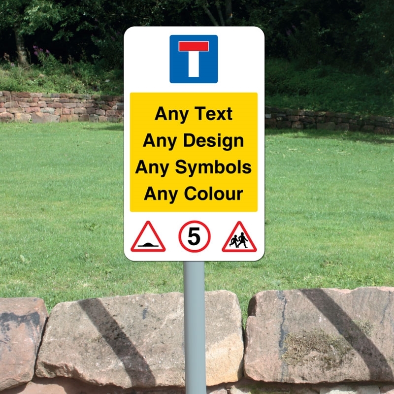 JAF Graphics. Driveway Speed Sign on Post