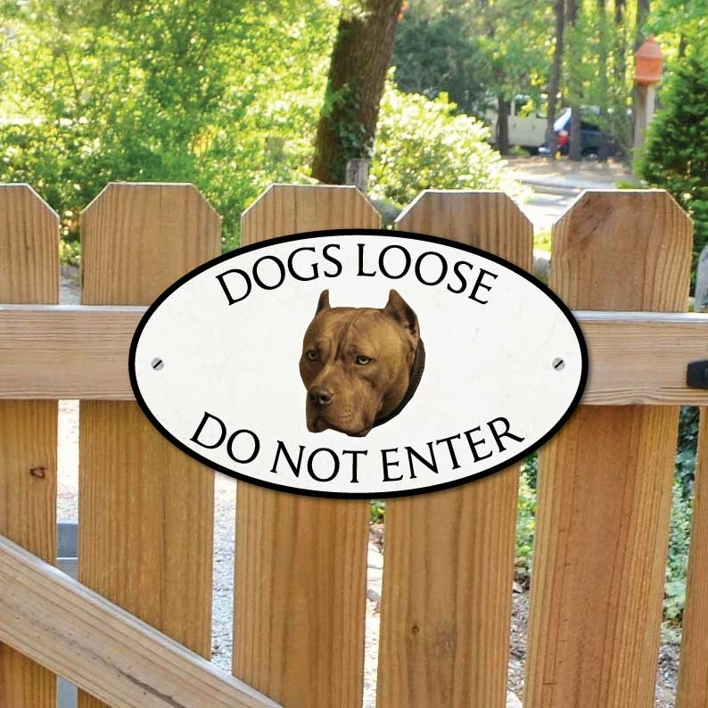 JAF Graphics. Pit Bull Dogs Loose, Do Not Enter Sign