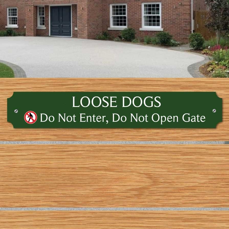 JAF Graphics. Loose Dogs No Entry Gate Sign