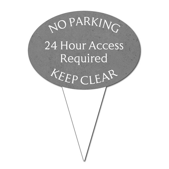 JAF Graphics. Oval No Parking Sign on Stake