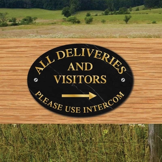JAF Graphics. Visitors Intercom Gate Sign