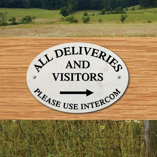JAF Graphics. Visitors Intercom Gate Sign