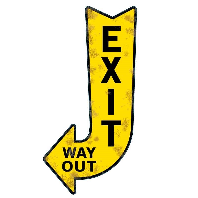 JAF Graphics. Vintage Style Exit Way Out Arrow