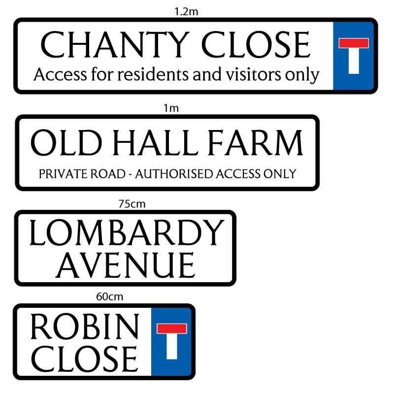 JAF Graphics. Standard Size UK Street - 2 LINES