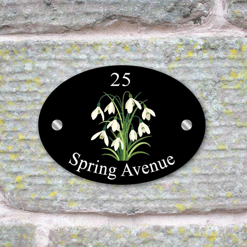 JAF Graphics. Snowdrop Flower House Sign Plaque