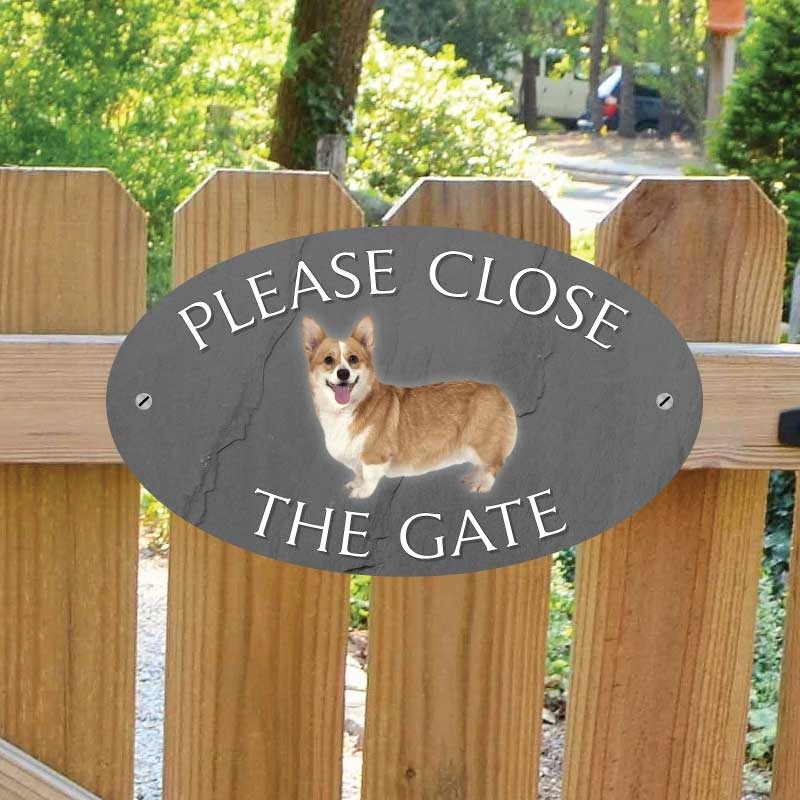 JAF Graphics. Please Close The Gate Corgi Sign