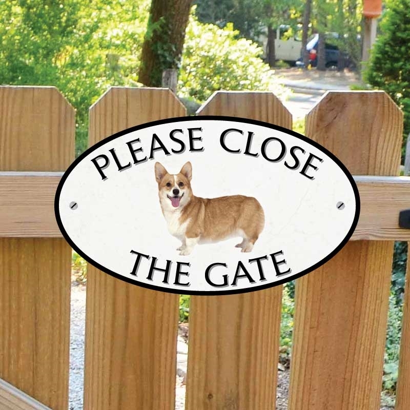 JAF Graphics. Please Close The Gate Corgi Sign