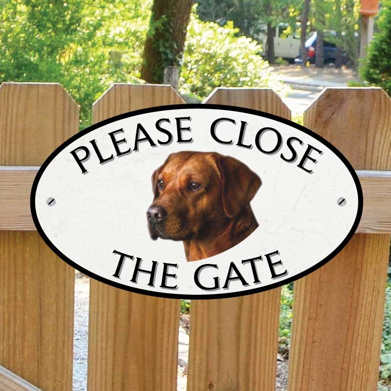 JAF Graphics. Fox Red Labrador Gate Sign