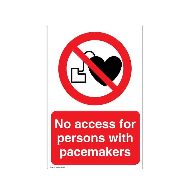 JAF Graphics. No Access Pacemaker safety sign