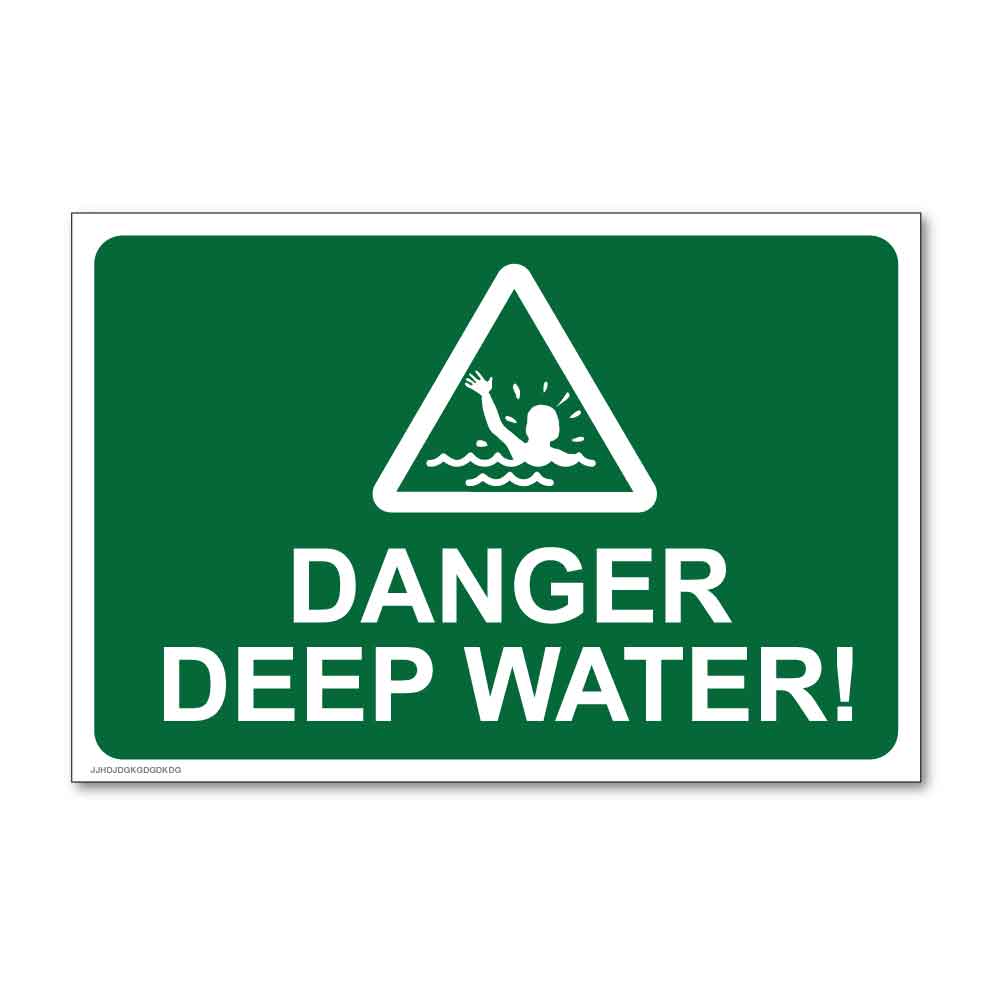 JAF Graphics. Danger Deep Water Sign