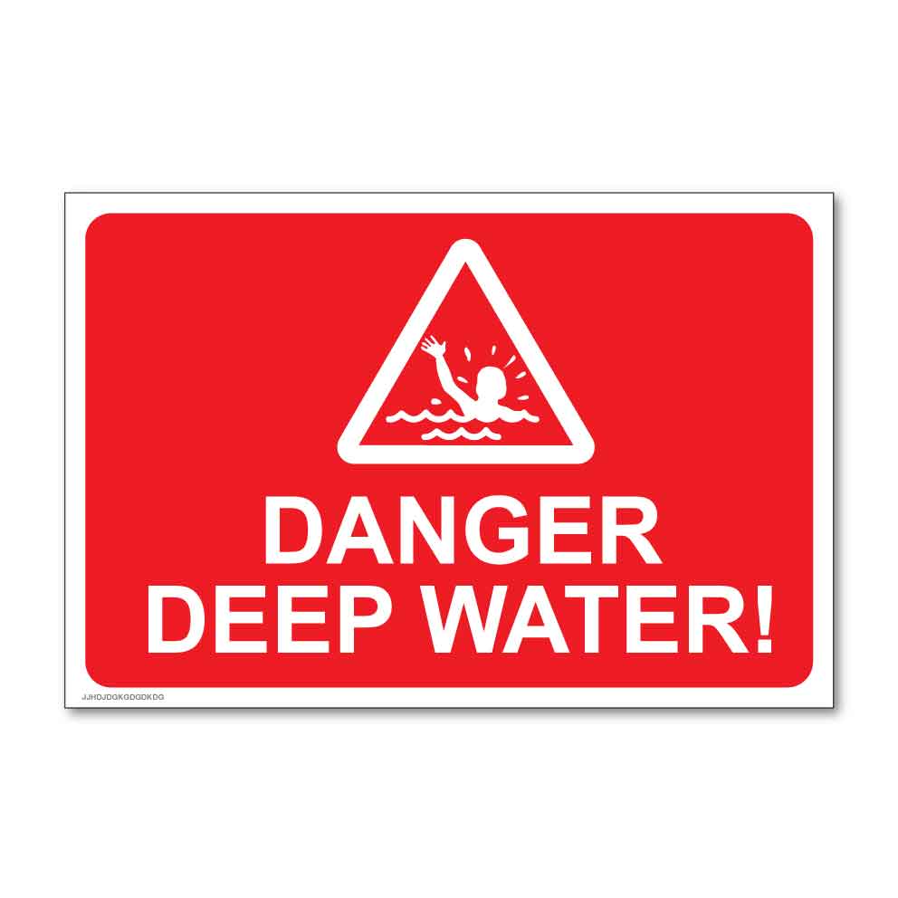 JAF Graphics. Danger Deep Water Sign
