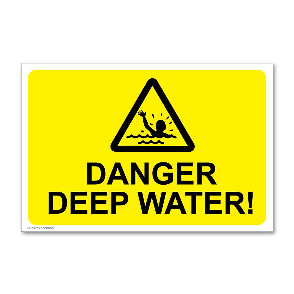JAF Graphics. Danger Deep Water Sign