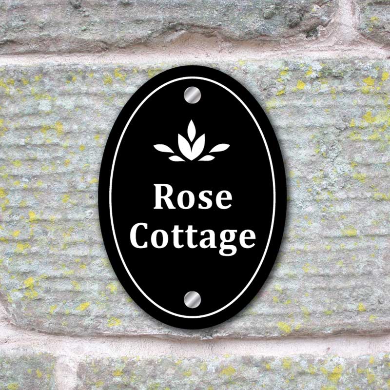 JAF Graphics. Oval portrait cottage house sign