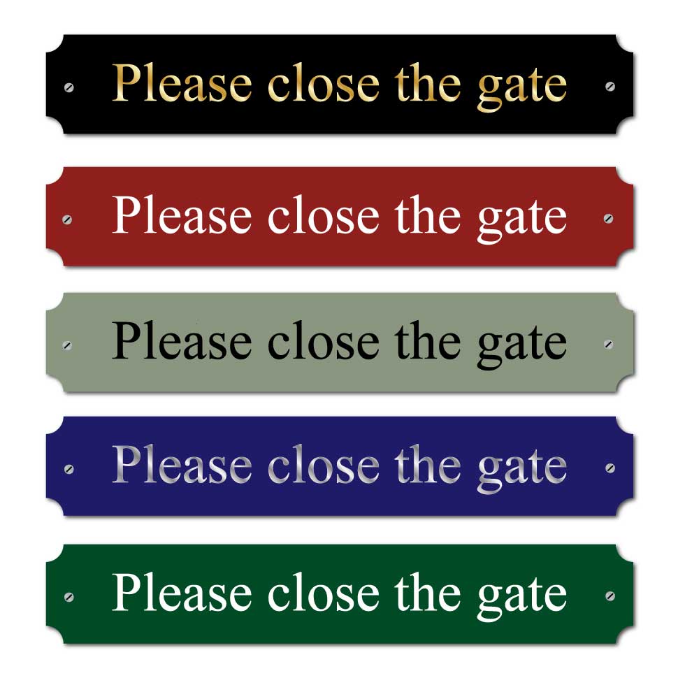 JAF Graphics. Please Close the Gate Plaque Sign