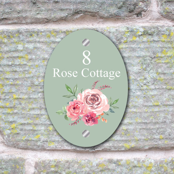 JAF Graphics. Rose country house sign plaque.