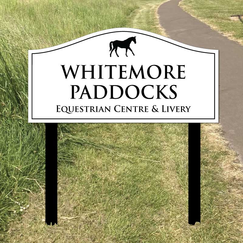 JAF Graphics. Curved Classic Top Entrance Sign on Posts