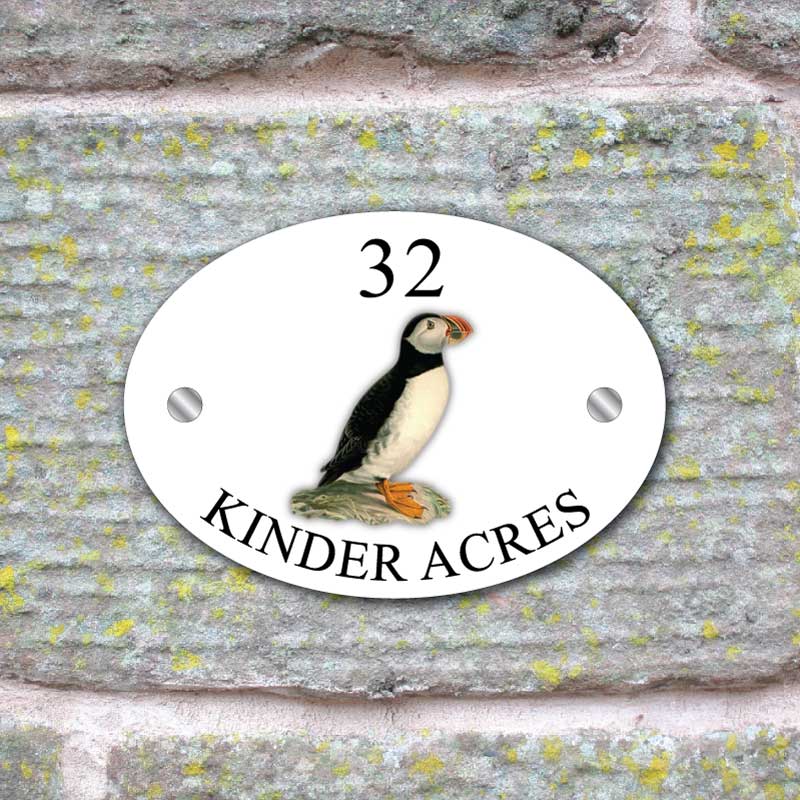 JAF Graphics. Puffin Bird House Sign Plaque