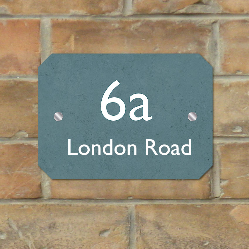 JAF Graphics. Modern House Sign Slate Effect Design