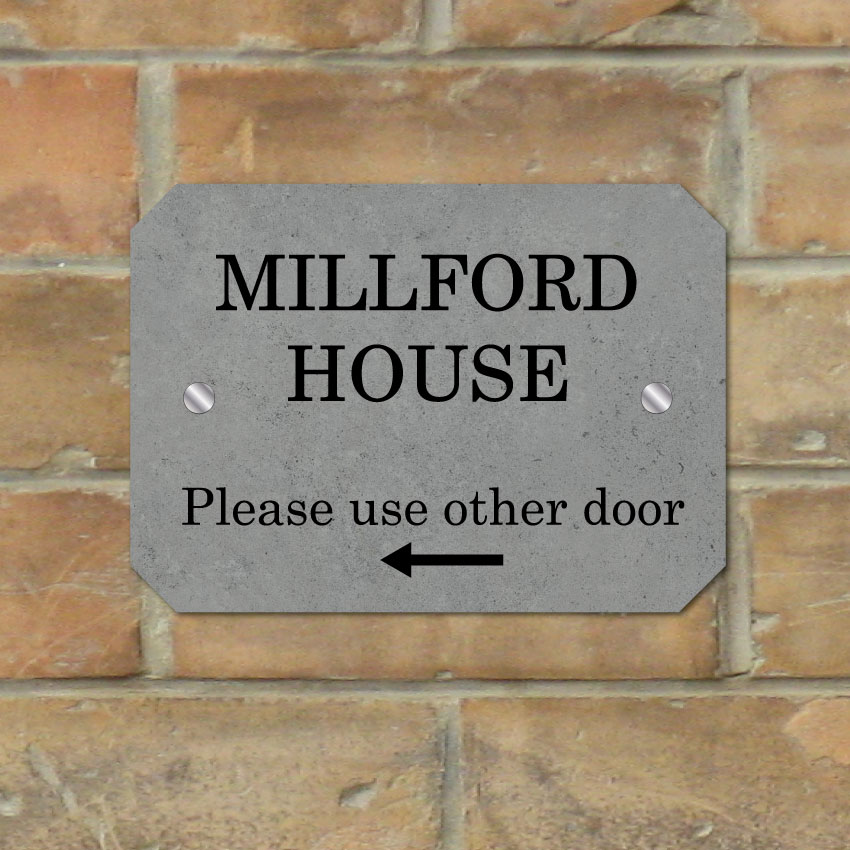 JAF Graphics. Modern House Sign Slate Effect Design