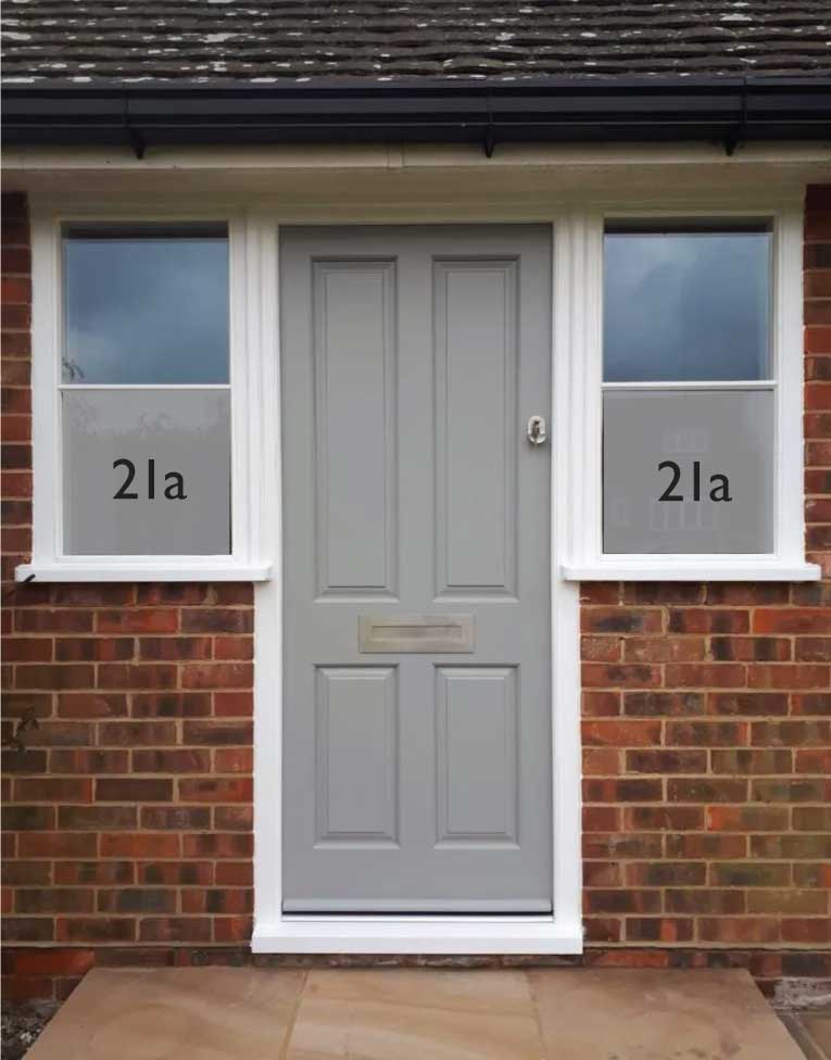 JAF Graphics. Etched Effect Door Window Fanlight